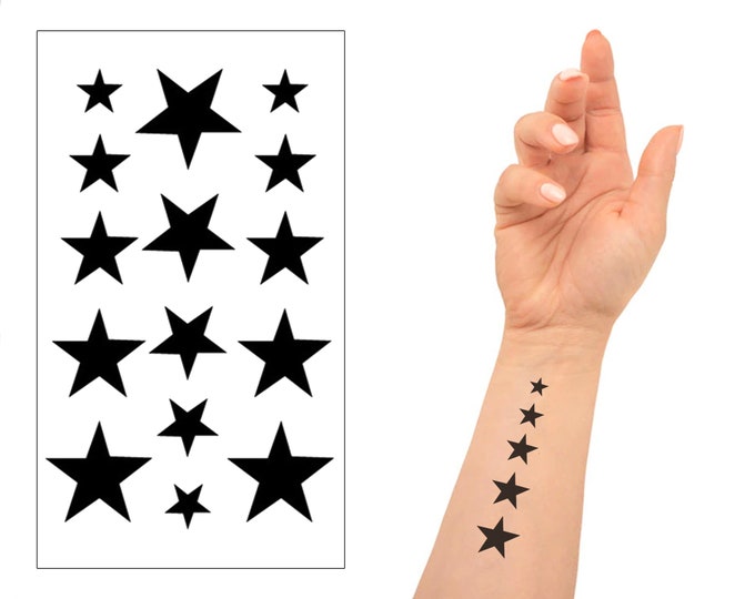 Simple Stars Temporary Tattoo Sticker set of 4 - Etsy