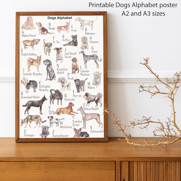Puppy Alphabet Poster - Etsy