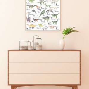 Watercolor Printable Dinosaur Alphabet Dino ABC Poster Hand Painted ...