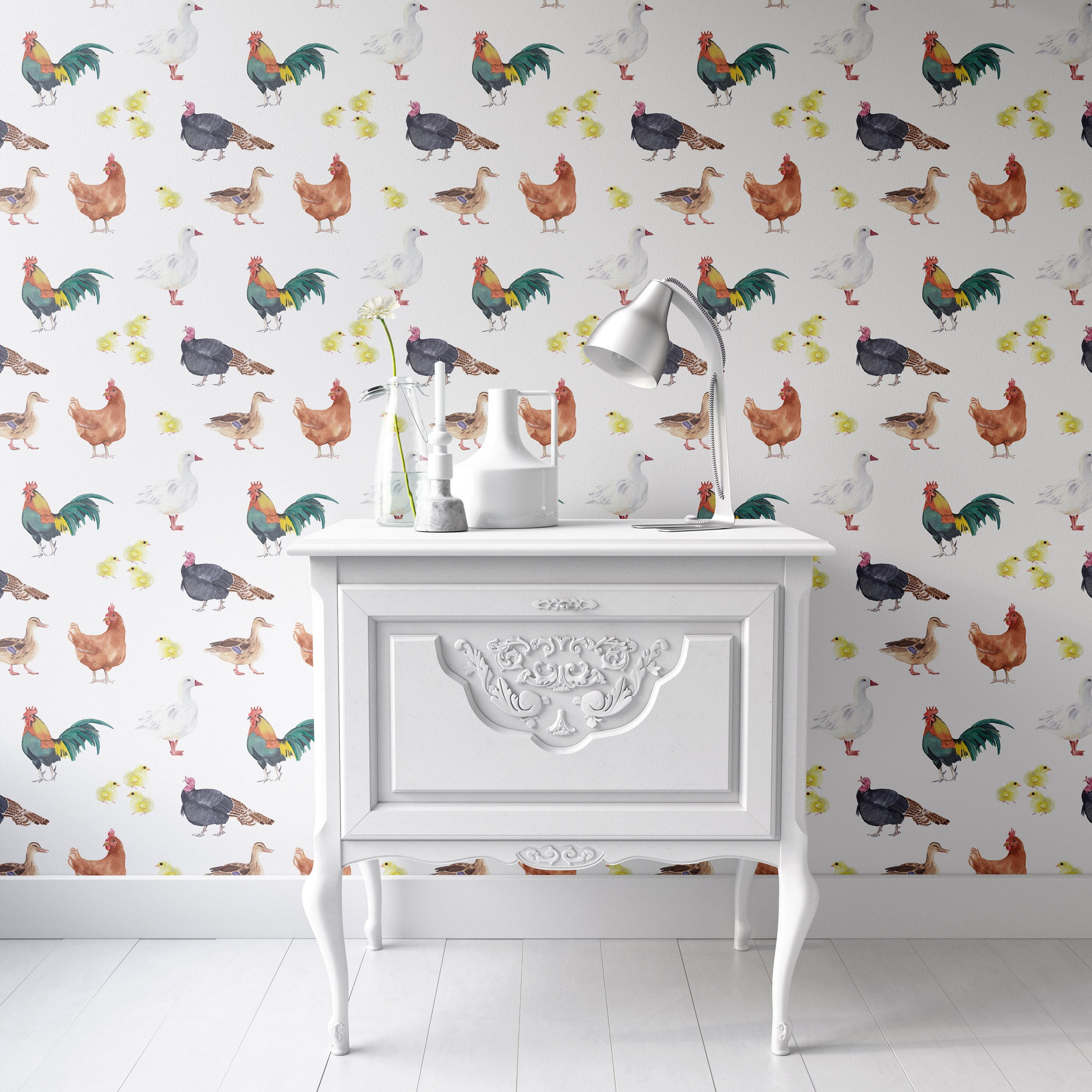 Watercolor Farm Digital Paper Seamless Patterns Watercolor - Etsy