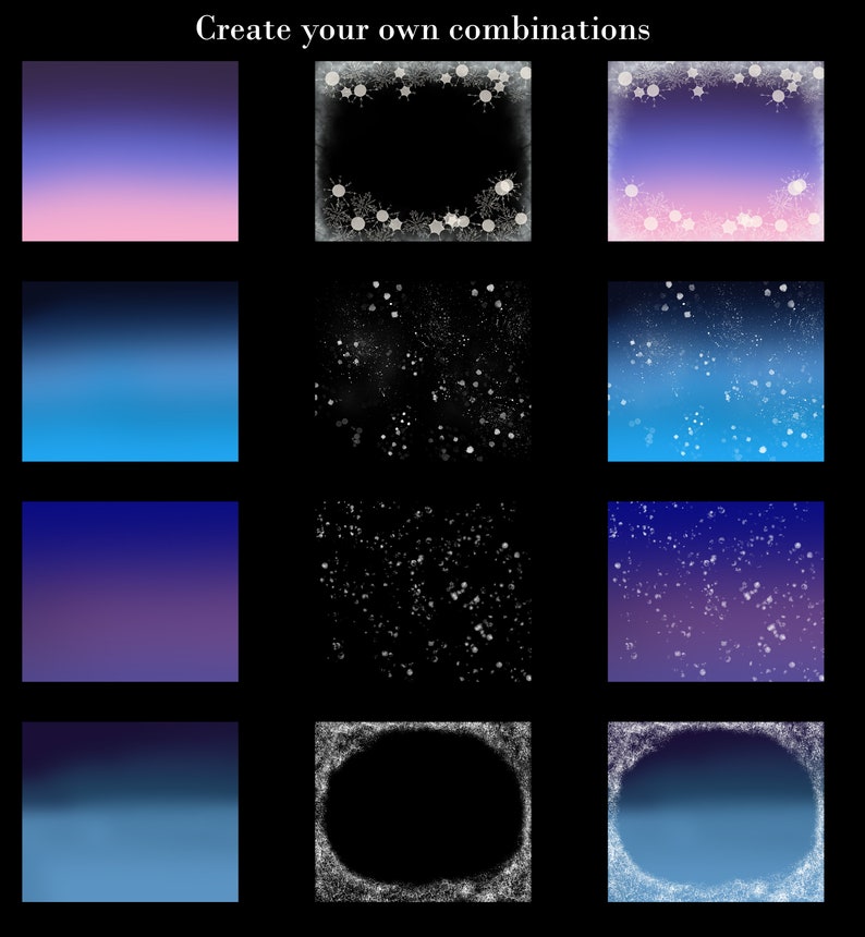 Winter Overlays Design Element Gradient Digital Background - Etsy