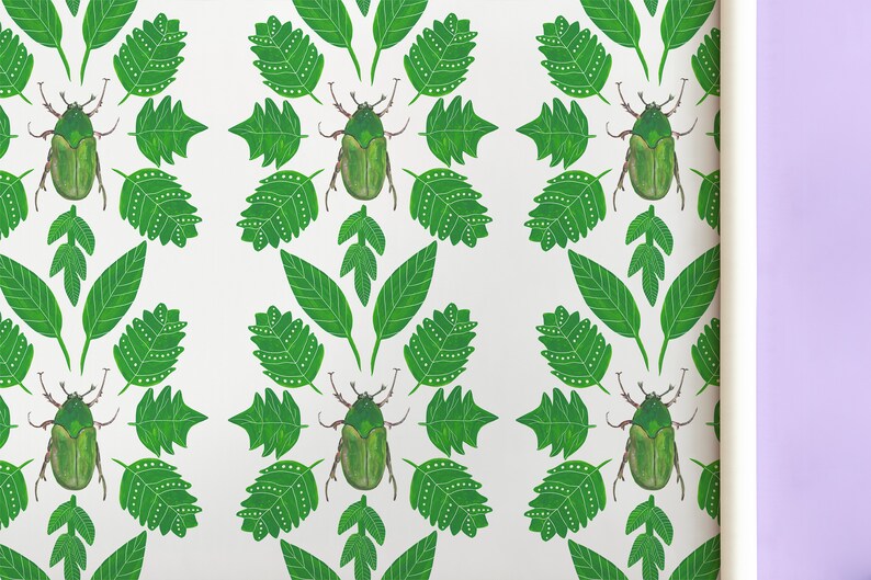 Seamless Digital JPG Papers With Colorful Insects Butterfly Bug Beetle ...