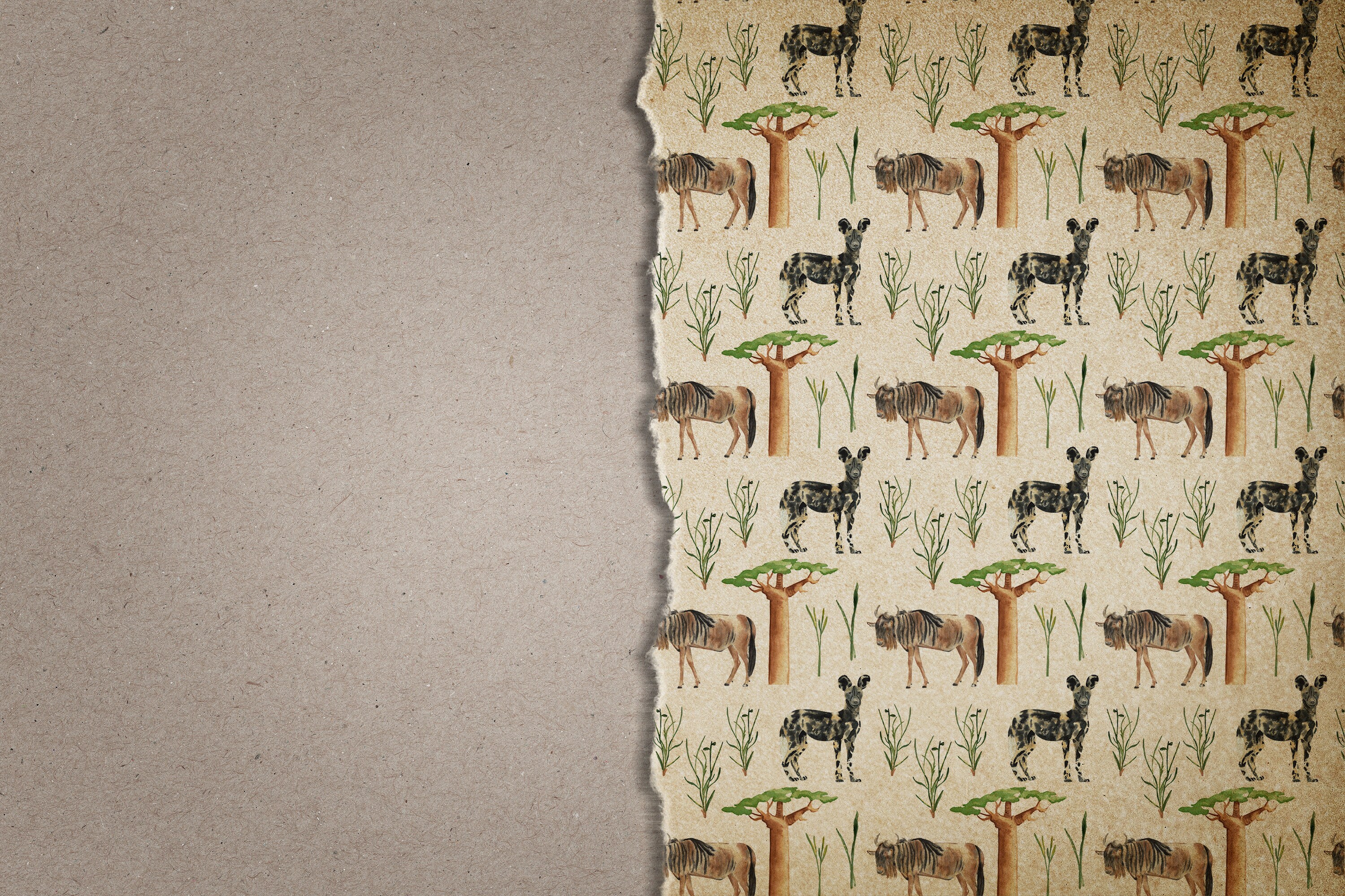 Watercolor Seamless Patterns Digital Paper Watercolor Clipart Safari ...