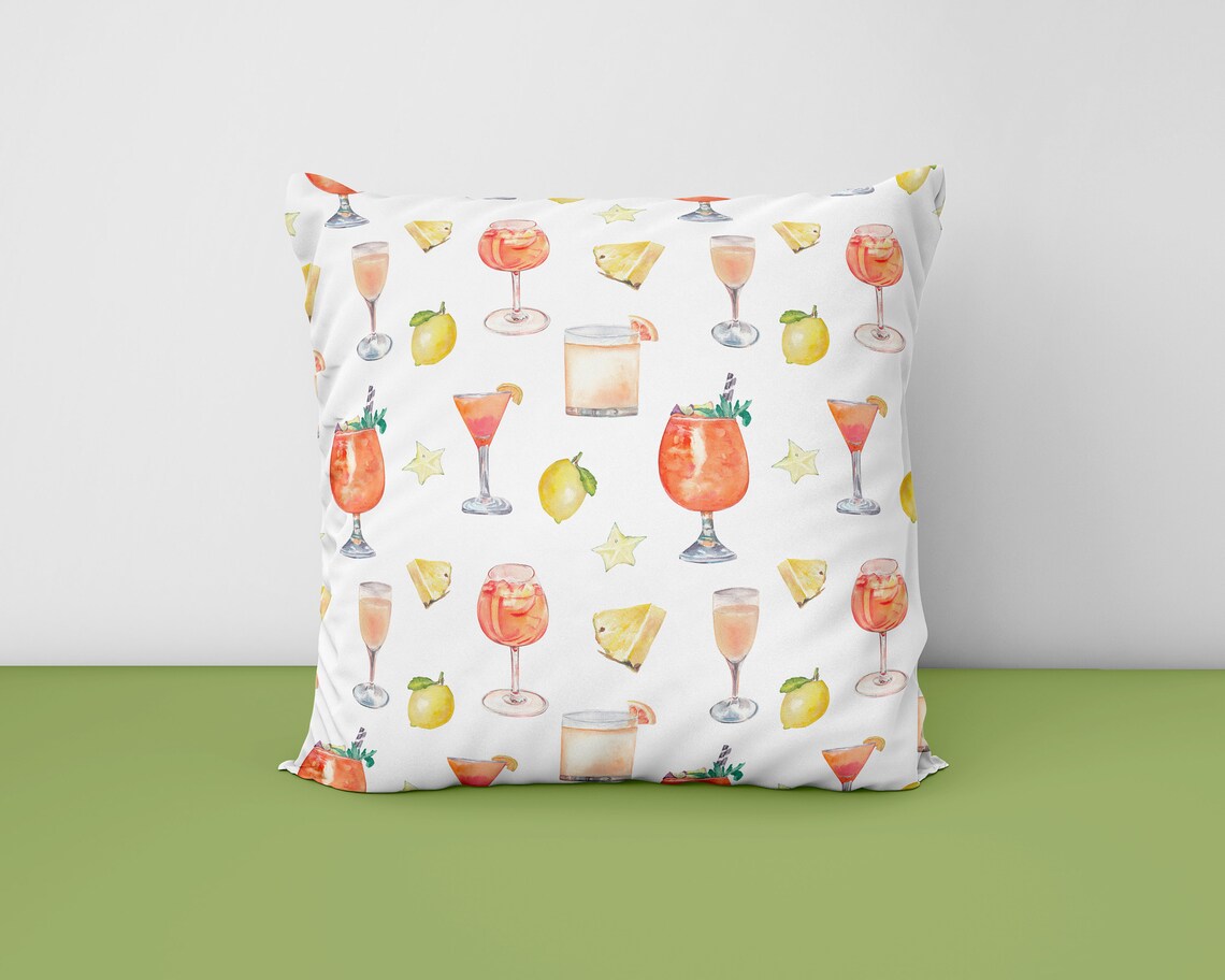 Cocktails Seamless Digital Papers Alcoholic Drinks and Beverages ...