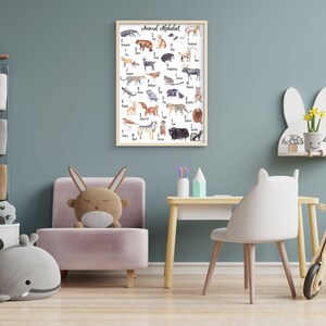 Watercolor Animals Alphabet Printable ABC Poster Classroom Poster ...