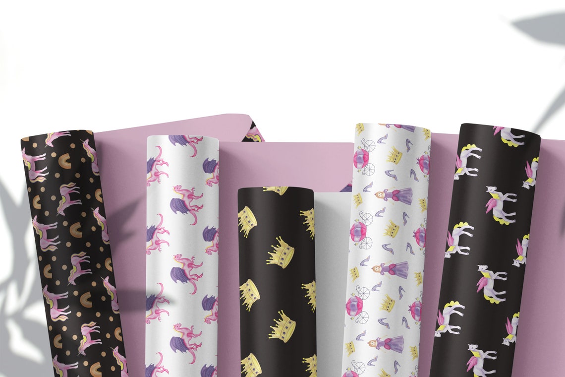 Princess Seamless Patterns Kids Digital Paper Watercolor - Etsy