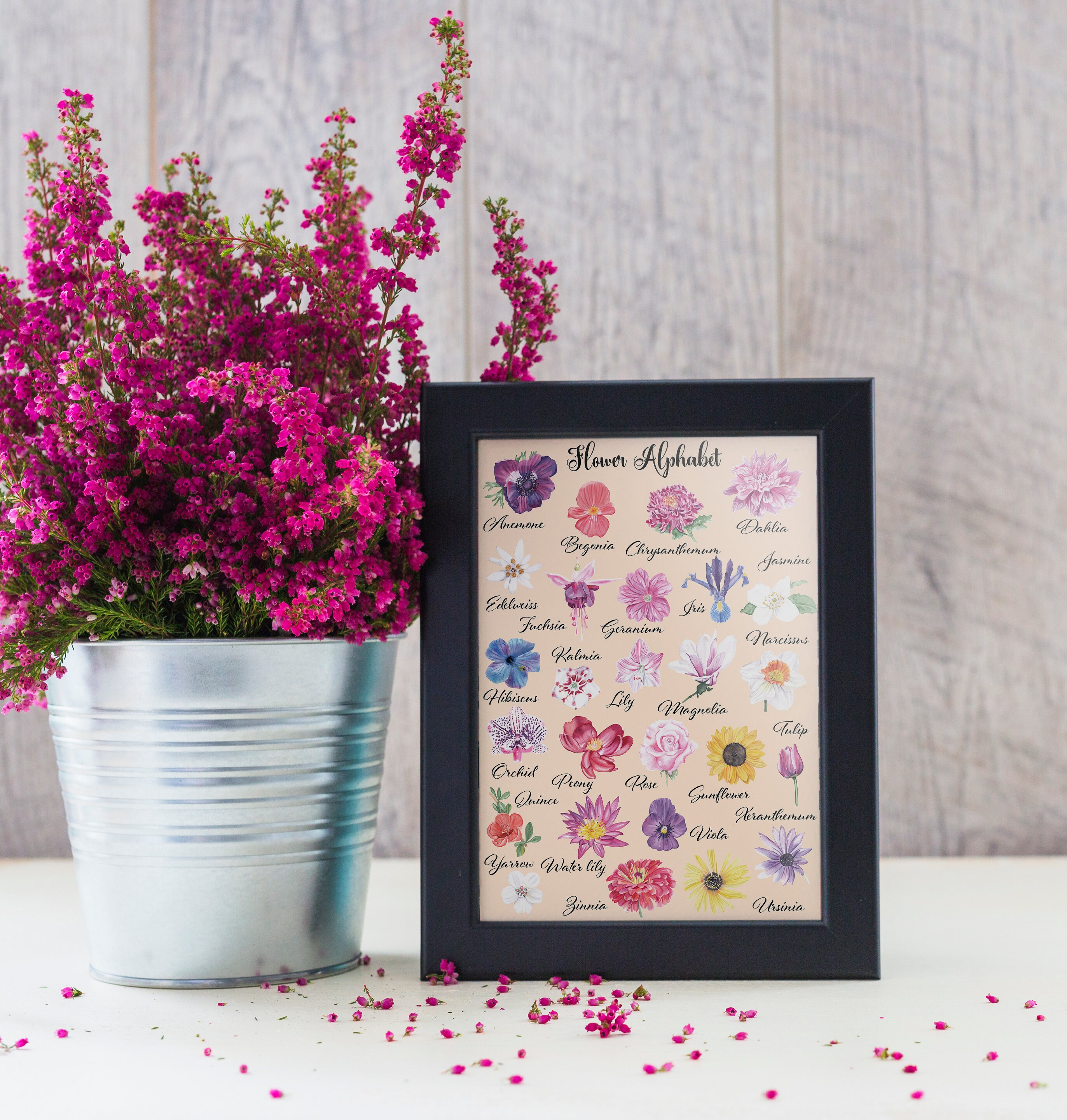 Watercolor Flower Alphabet - Printable ABC Poster - Home Spring Decor ...
