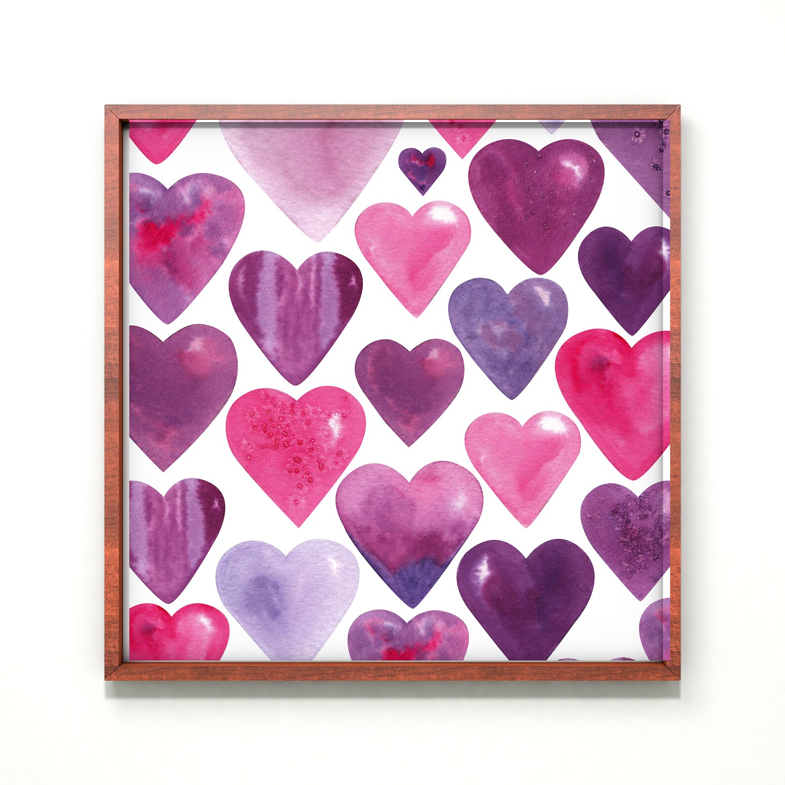 Watercolor Hearts Clipart PNG for Instant Download Pink Purple - Etsy