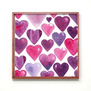 Watercolor Hearts Clipart PNG for Instant Download Pink Purple Hearts ...