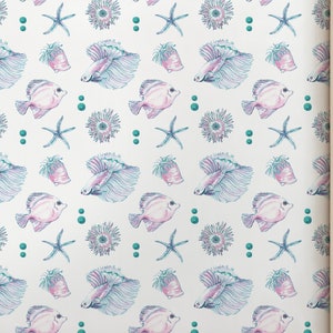 Sea Life Seamless Digital Papers Ocean Creatures Patterns Watercolor ...