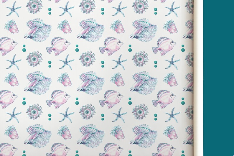 Sea Life Seamless Digital Papers Ocean Creatures Patterns - Etsy