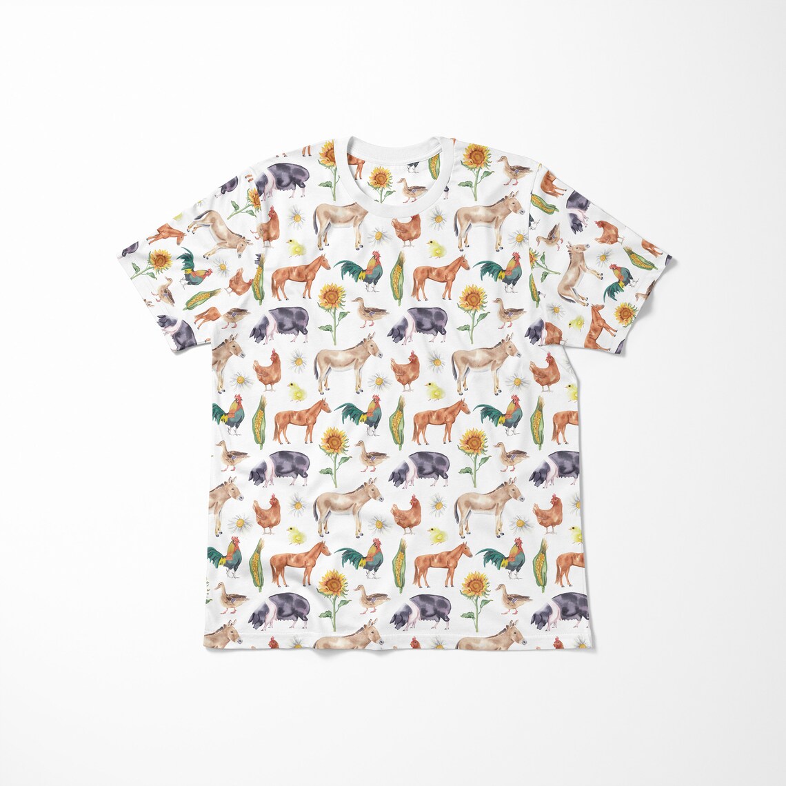 Watercolor Farm Digital Paper Seamless Patterns Watercolor - Etsy