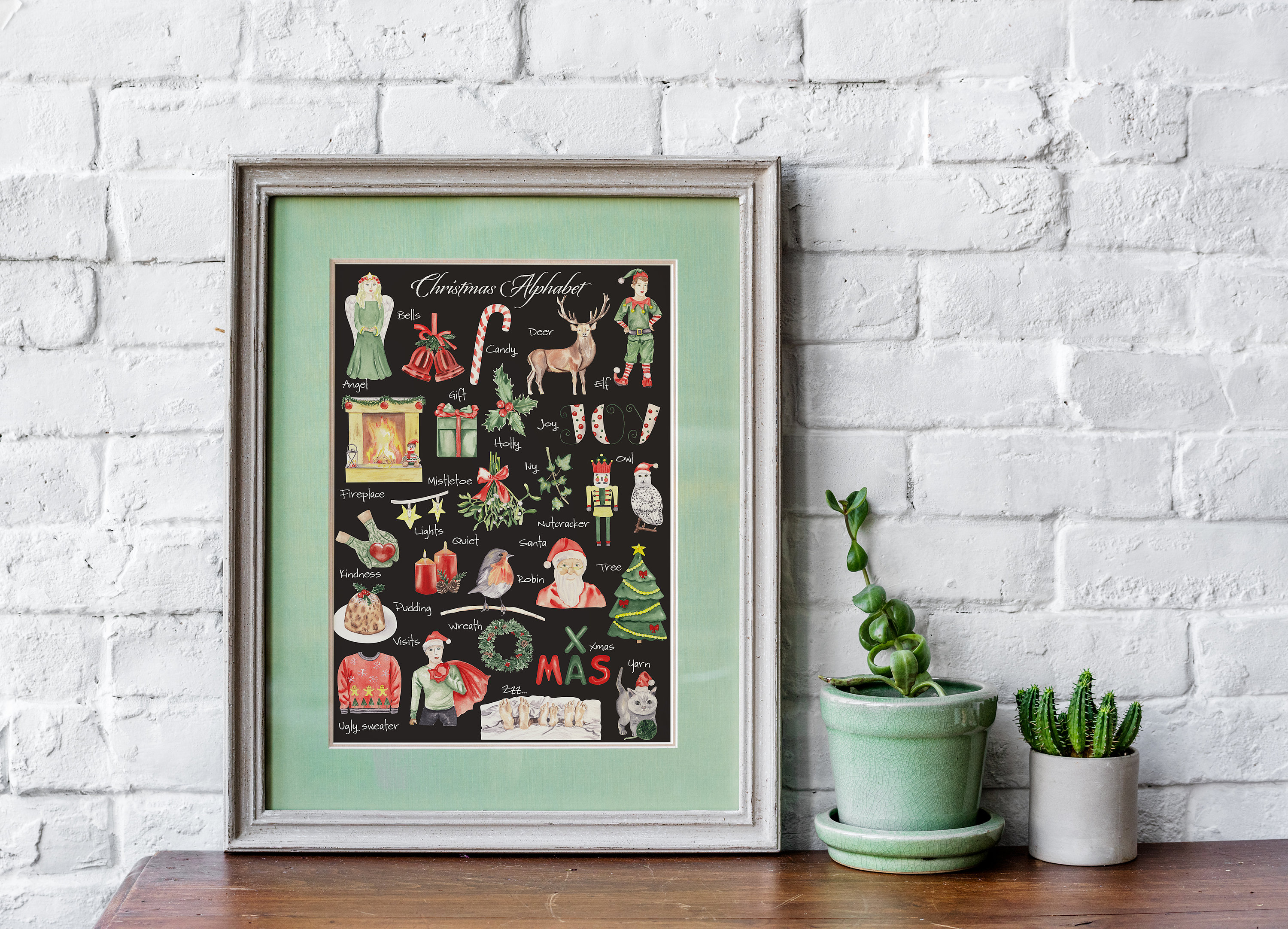 Christmas Alphabet Printable Watercolor Christmas Png Jpg - Etsy