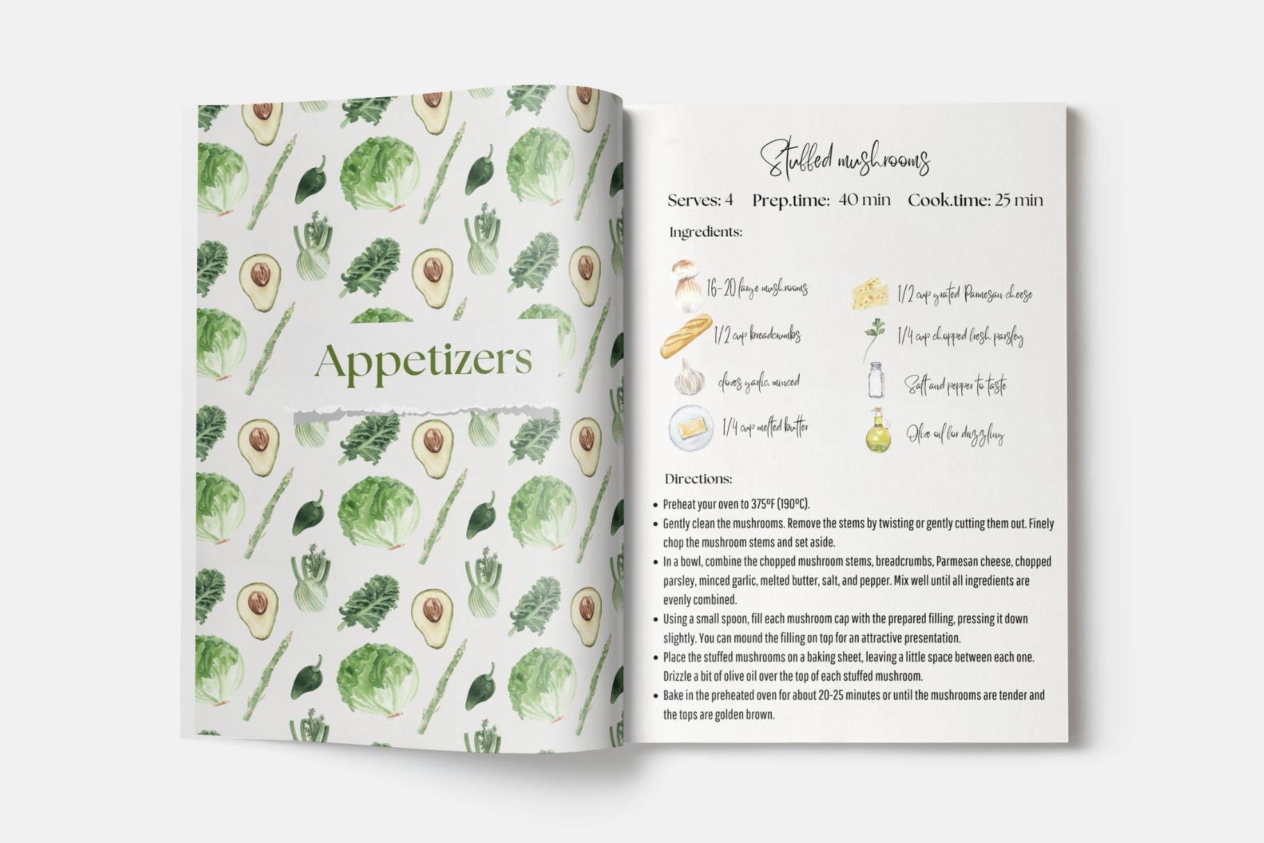 COOK BOOK Template Canva Editable Recipe Book Meal Planner Layout ...