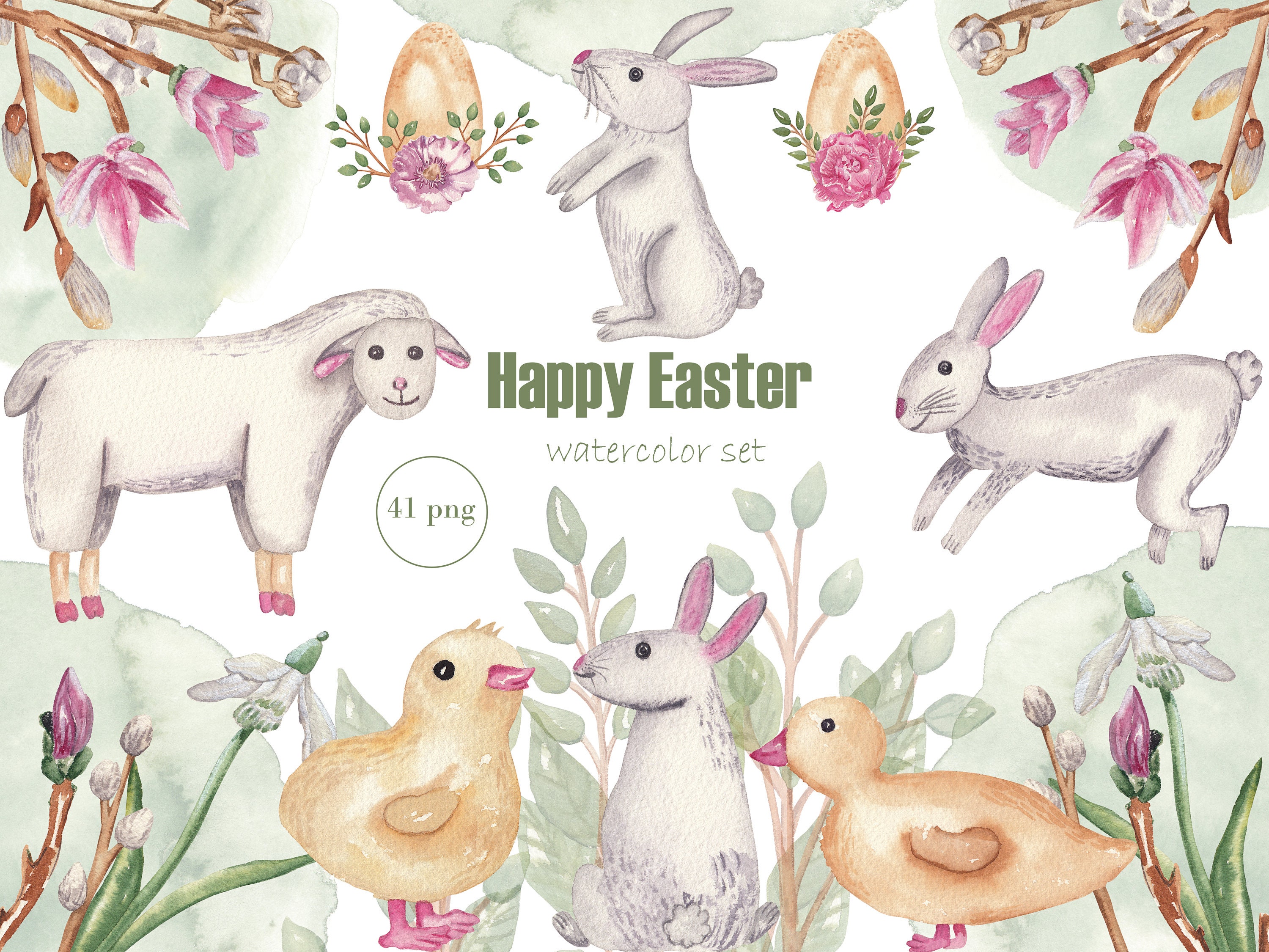 Baby Ducks And Bunnies Clip Art