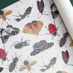 Seamless Digital JPG Papers With Colorful Insects Butterfly Bug Beetle ...