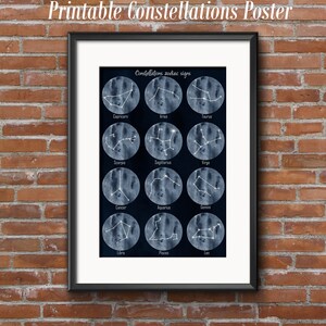 Watercolor Zodiac Poster Printable Astrology Poster Constellation Print ...