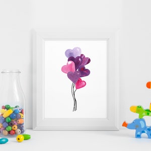 Watercolor Hearts Clipart PNG for Instant Download Pink Purple Hearts ...