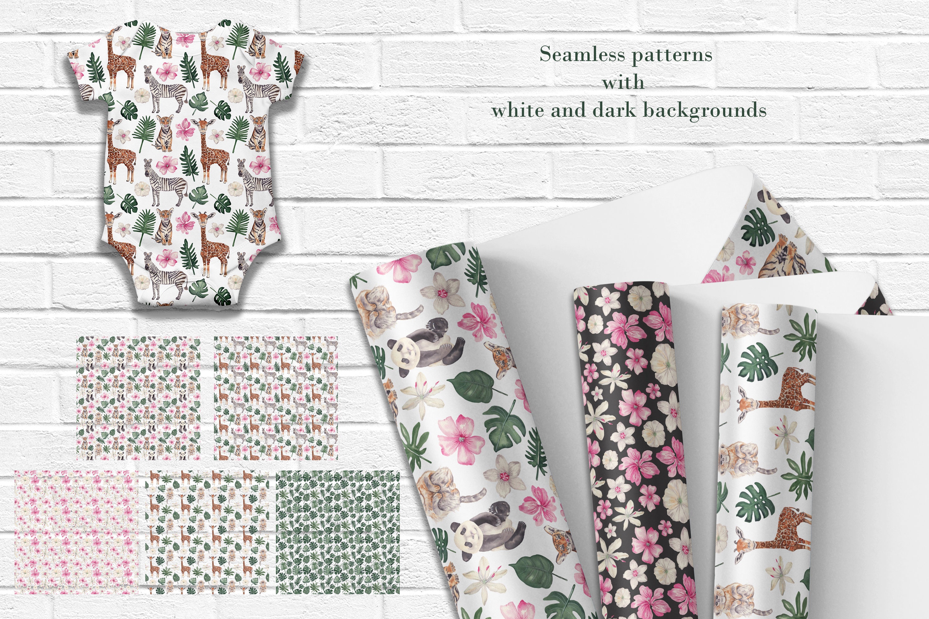 Seamless Patterns Digital Download Printable Jungle Papers With ...