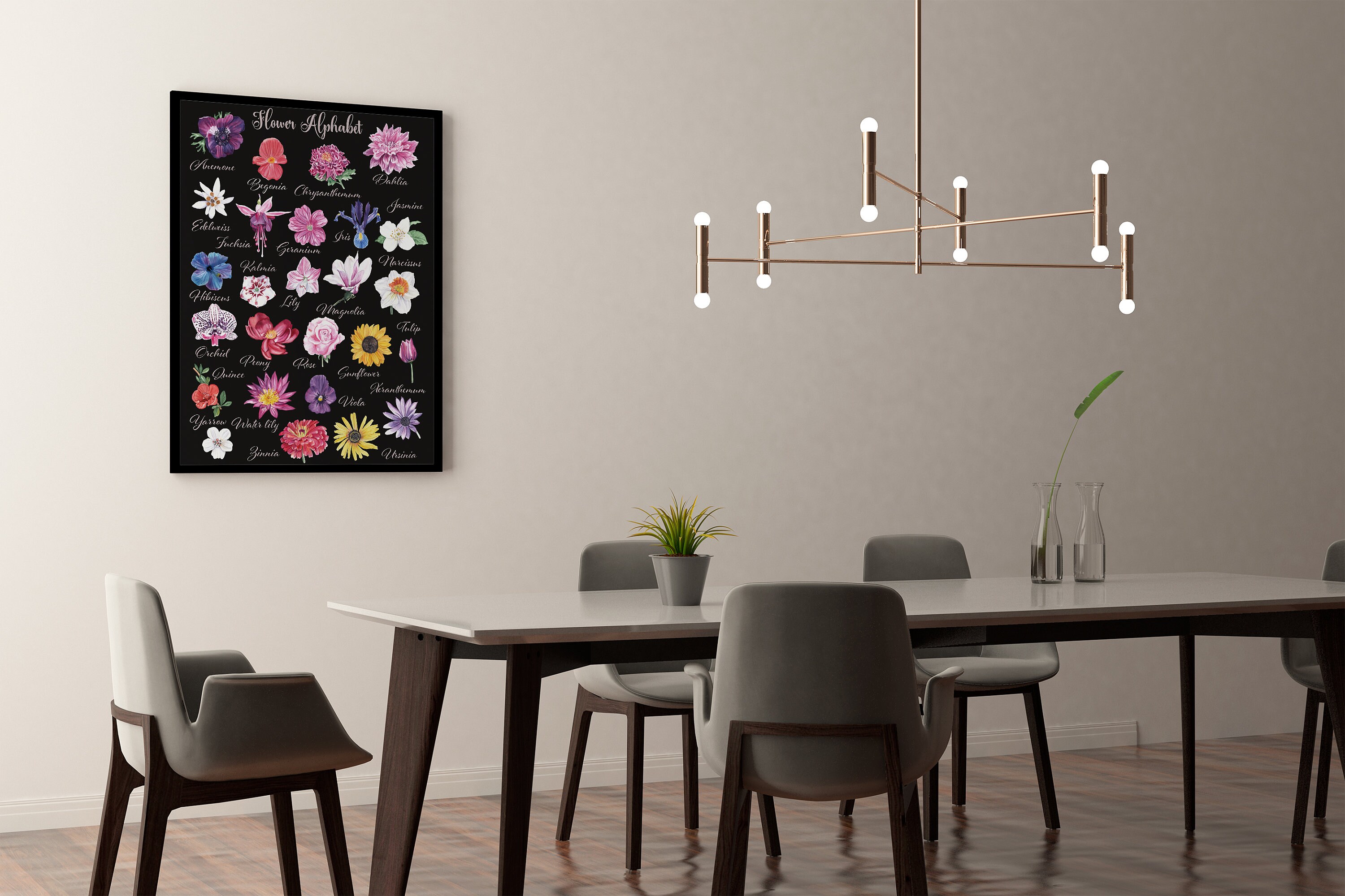 Watercolor Flower Alphabet - Printable ABC Poster - Home Spring Decor ...