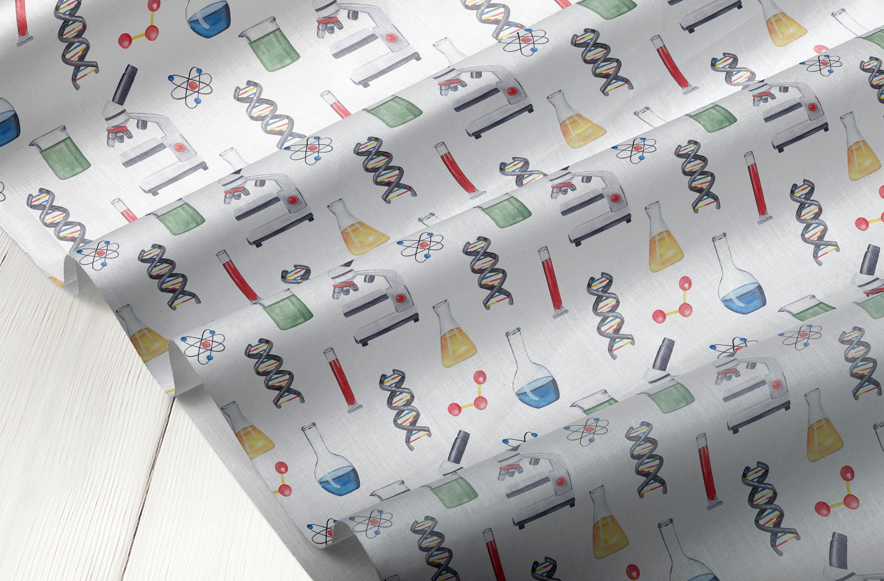 Science Seamless Pattern Watercolor Science Lab Virus Bacteria Atome ...