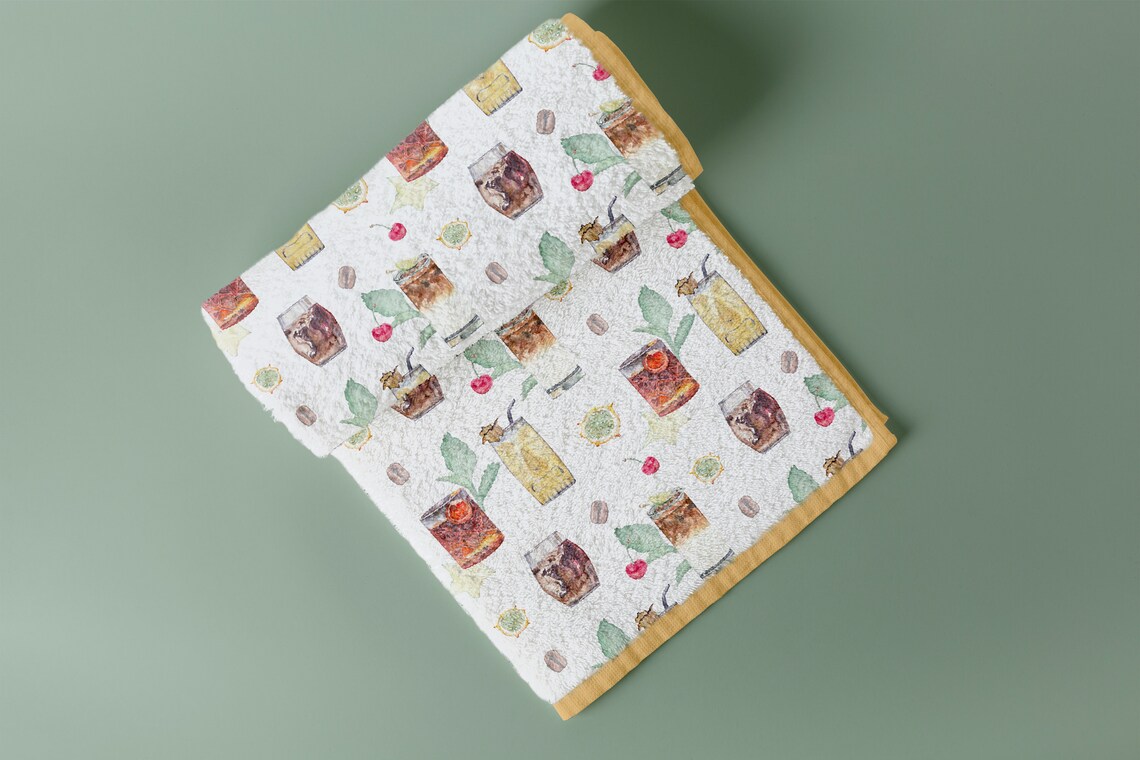 Cocktails Seamless Digital Papers Alcoholic Drinks and Beverages ...