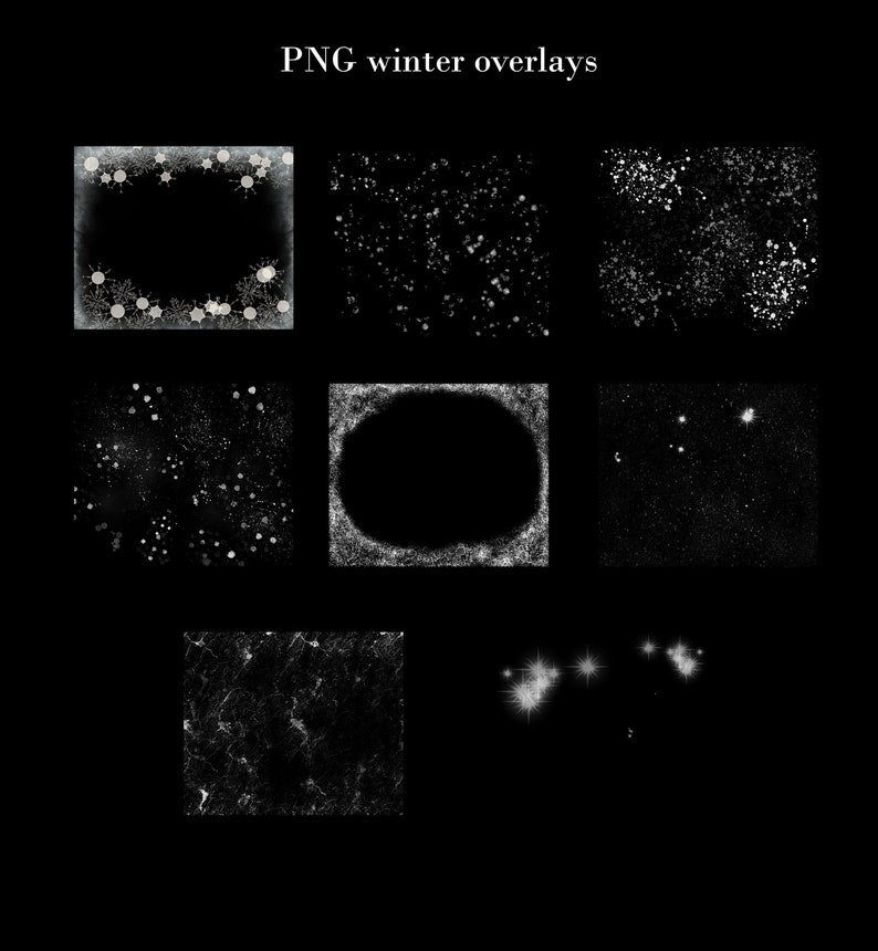 Winter Overlays Design Element Gradient Digital Background Snowfall Png ...