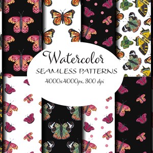 Butterfly Seamless Patterns, Digital Paper for Instant Download ...