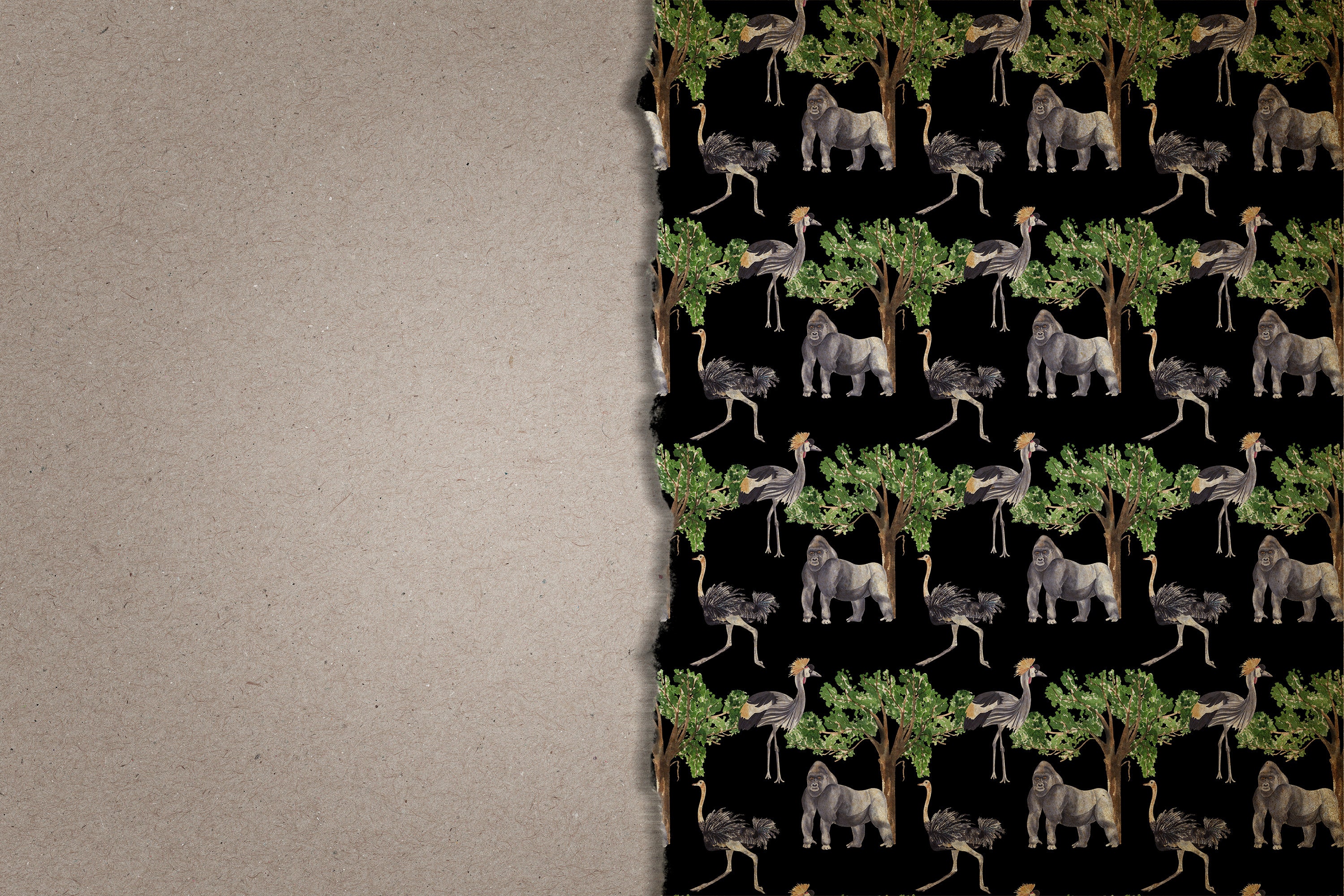 Watercolor Seamless Patterns Digital Paper Watercolor Clipart Safari ...