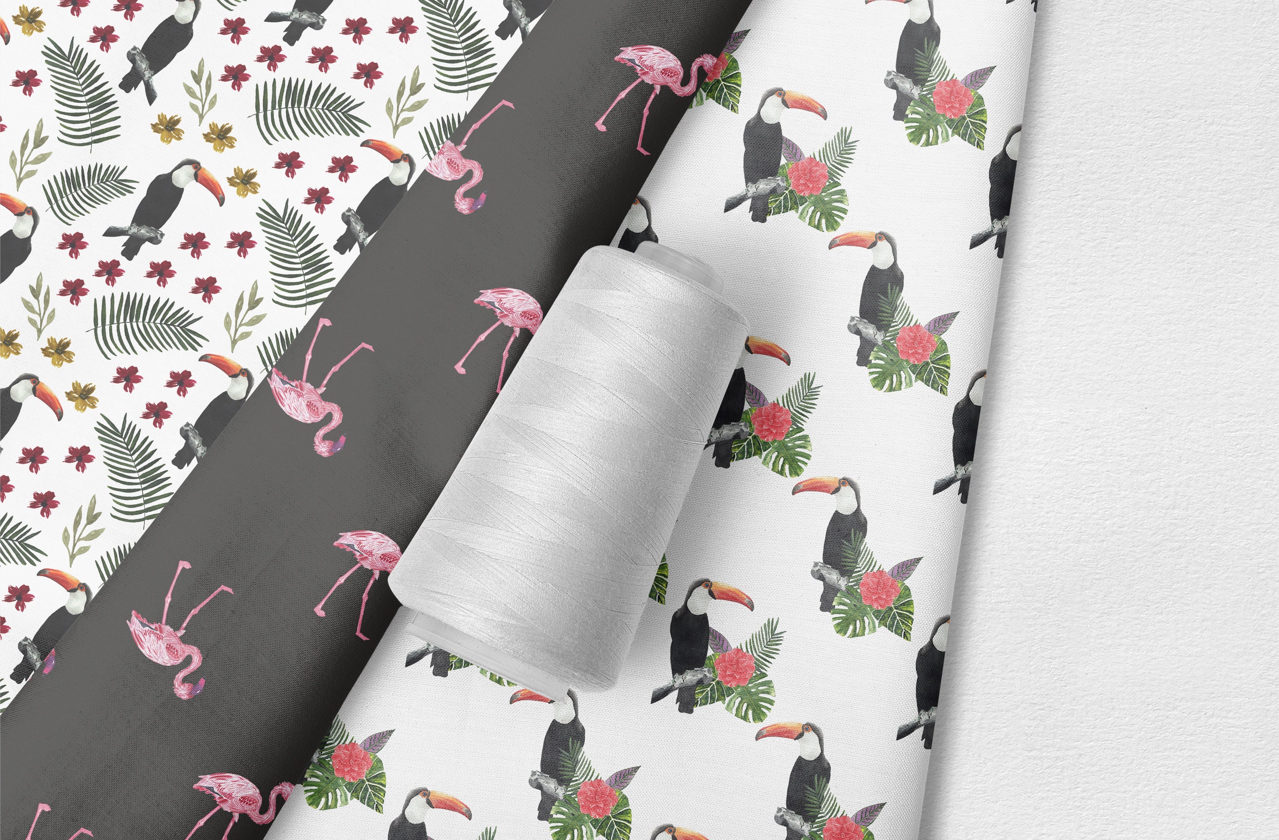 Watercolor Seamless Digital Paper Seamless Tropical Pattern With Birds ...