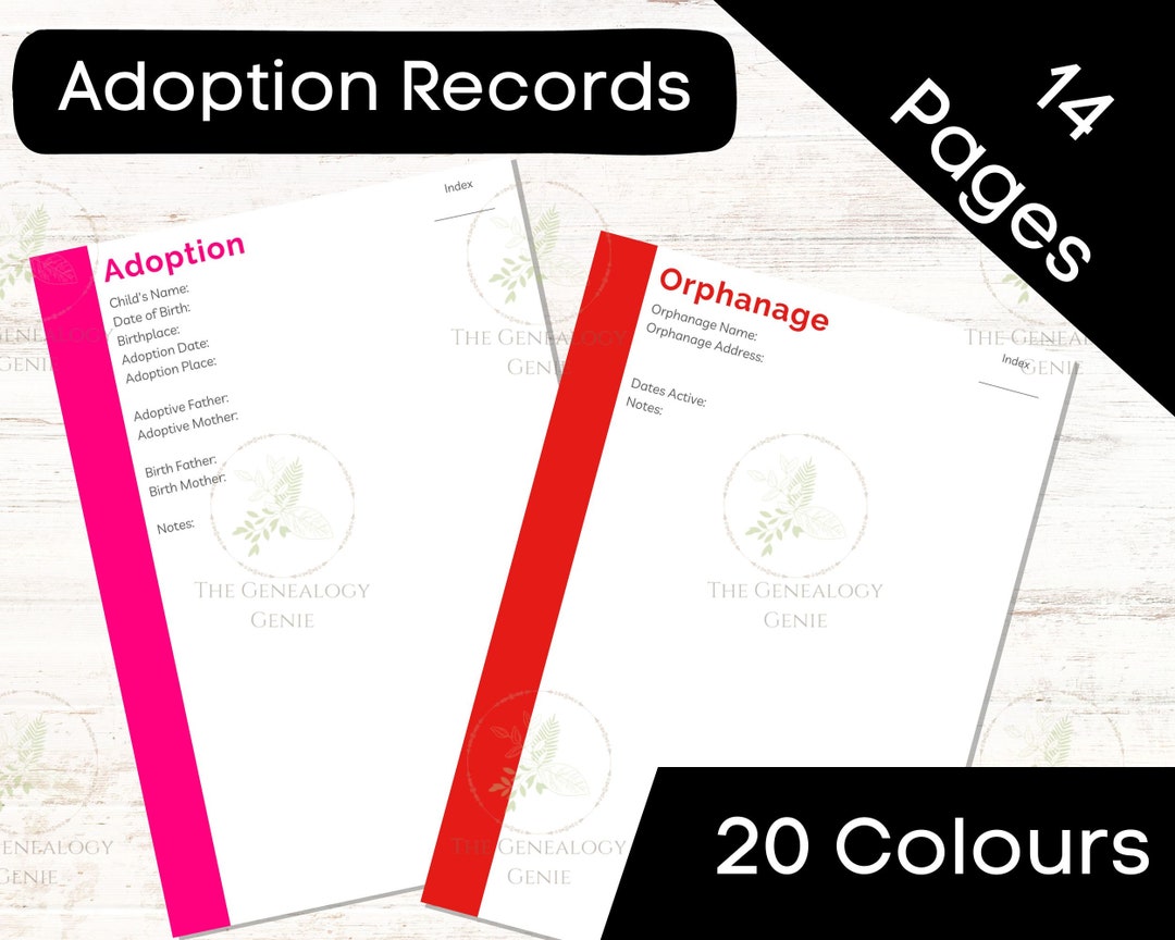 Printable UK Adoption Record Page Bundle Family History - Etsy