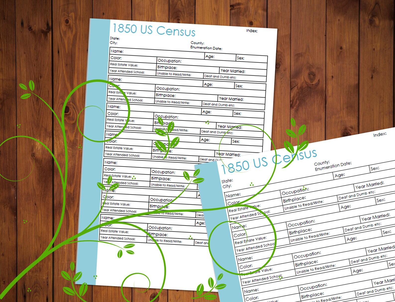 Printable A4 US Census Collection Worksheet Genealogy Page | Etsy