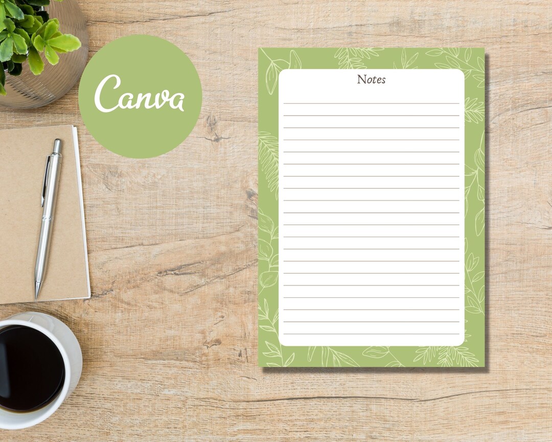 Editable Printable A4 Notes Sheet Canva Template 4 Pages - Etsy Portugal