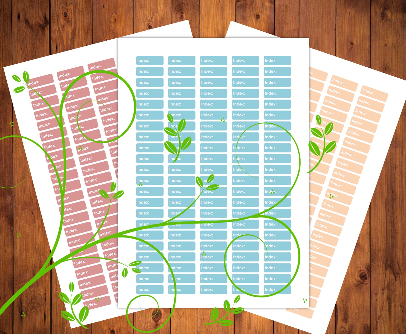 Printable A4 Index Sticker Sheet 5 Colours | Etsy