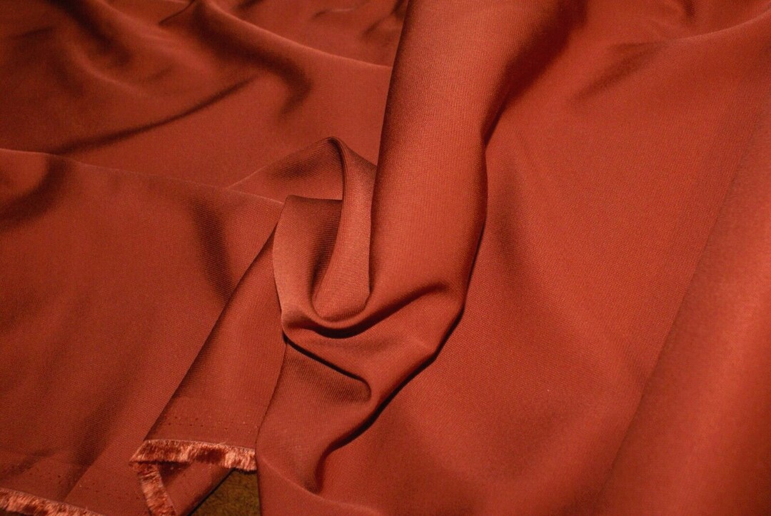 RUST Italian Made Textured Suiting Fabric With Give, Mid Weight, by the ...