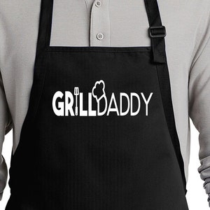 Grill Daddy Apron, Grill Apron, Grill Master, BBQ Apron, Kitchen Apron ...
