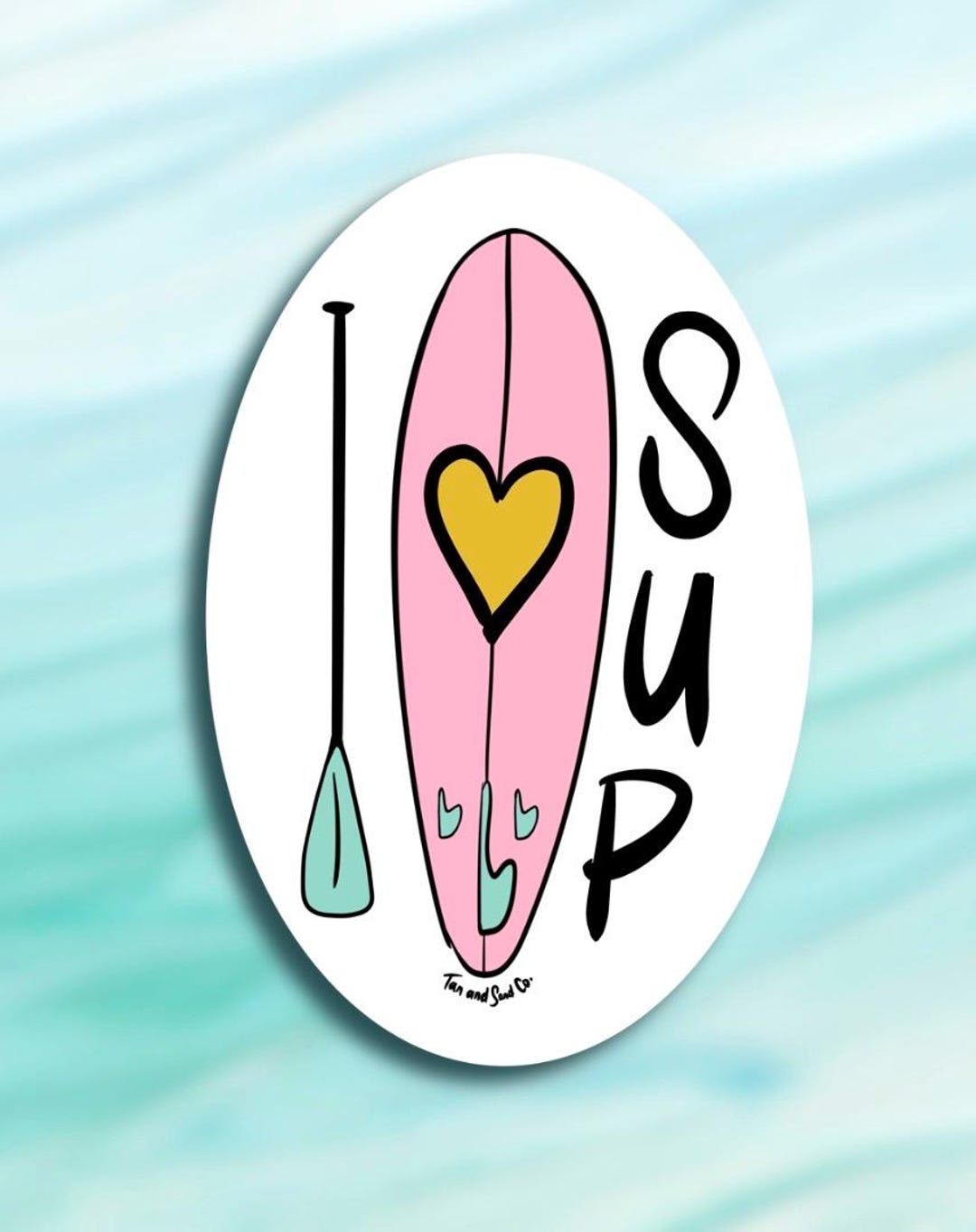 I Love SUP Sticker, Stand up Paddleboard Paddling, SUP Girl, Pastel SUP ...