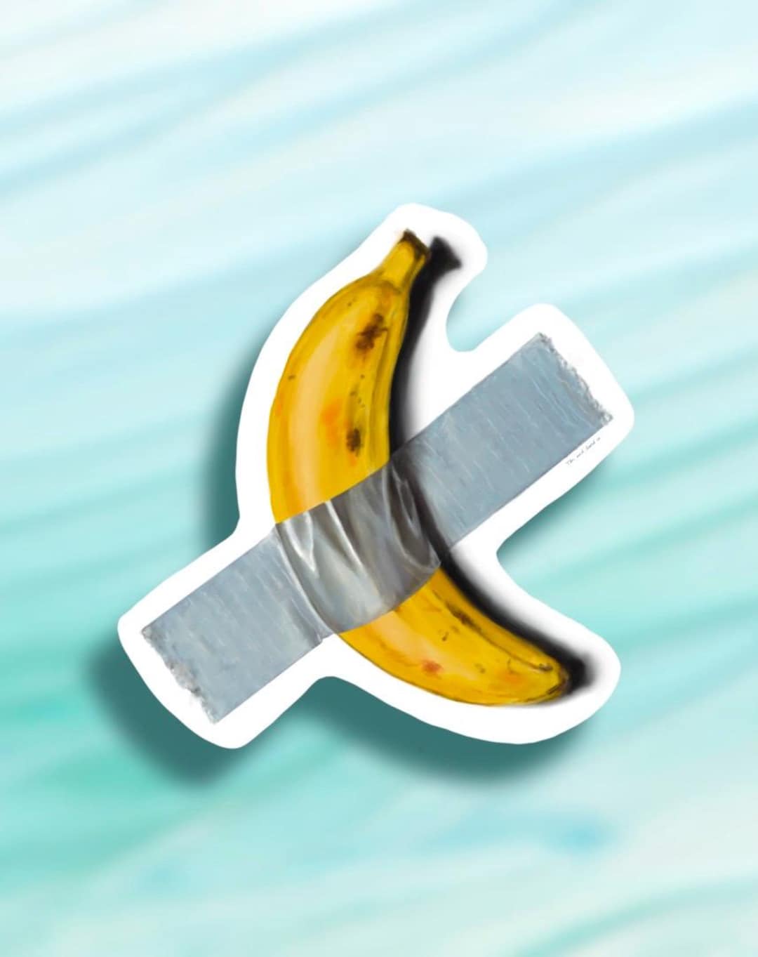 Banana Sticker, Duct Tape Banana Art Sticker, Banana Painting, Sticker ...