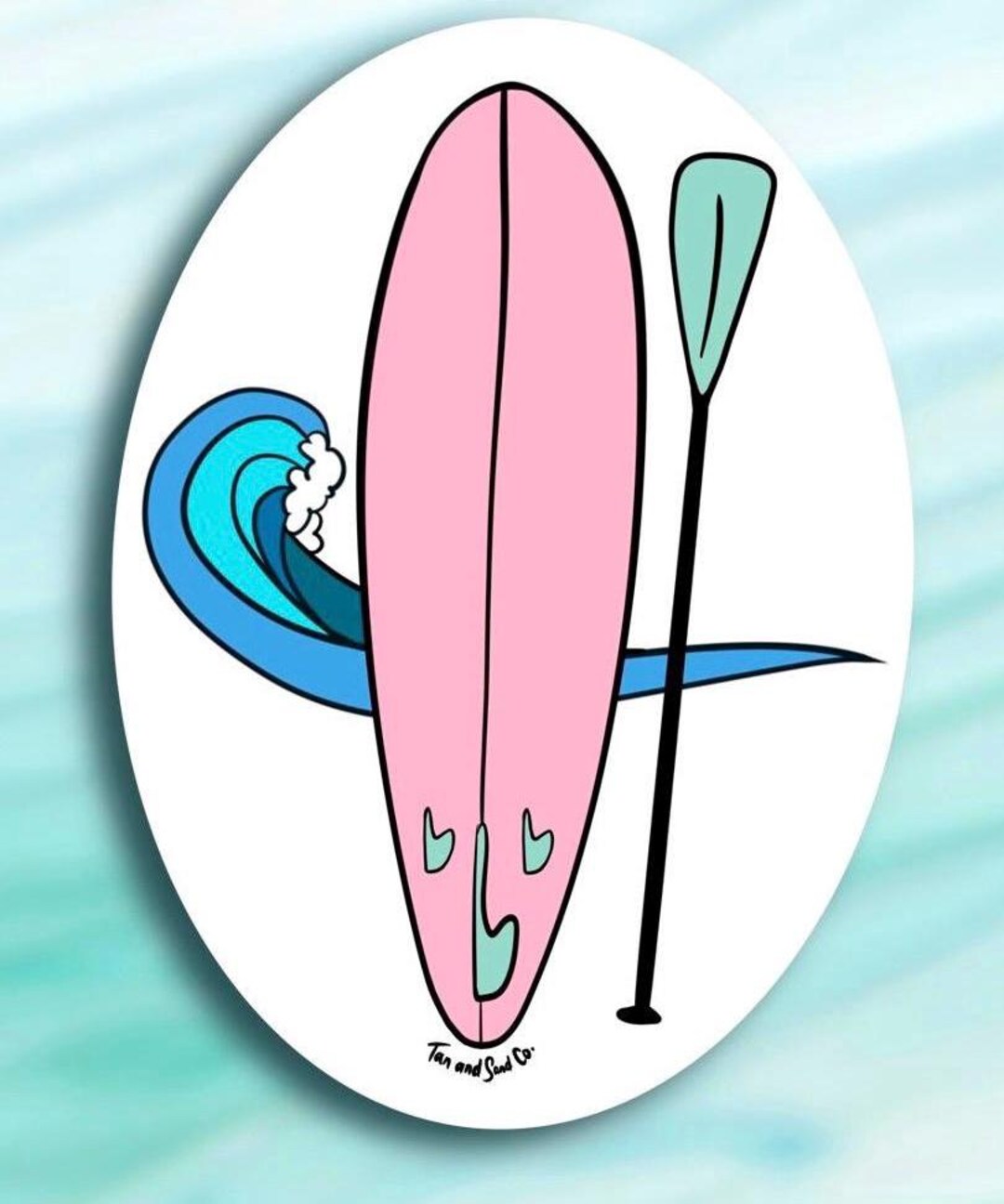 SUP Sticker, Stand up Paddleboard Paddling, SUP Girl, Pastel SUP ...