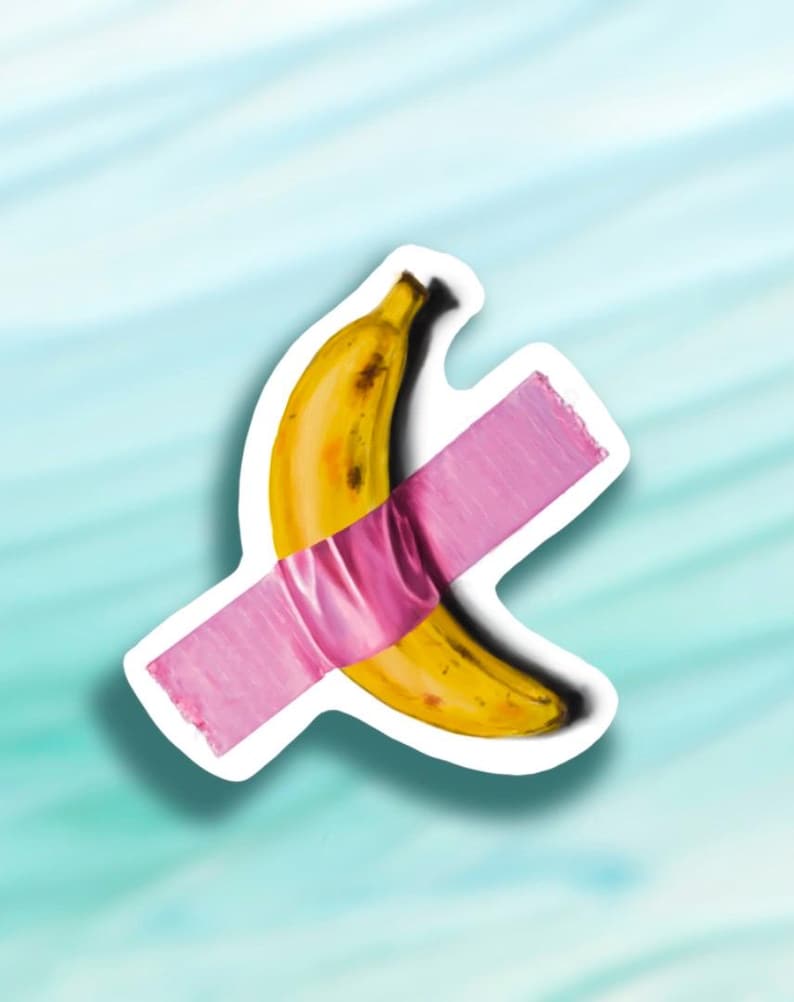 Pink Duct Tape Banana Sticker: Funny Vinyl Art Decal - Etsy
