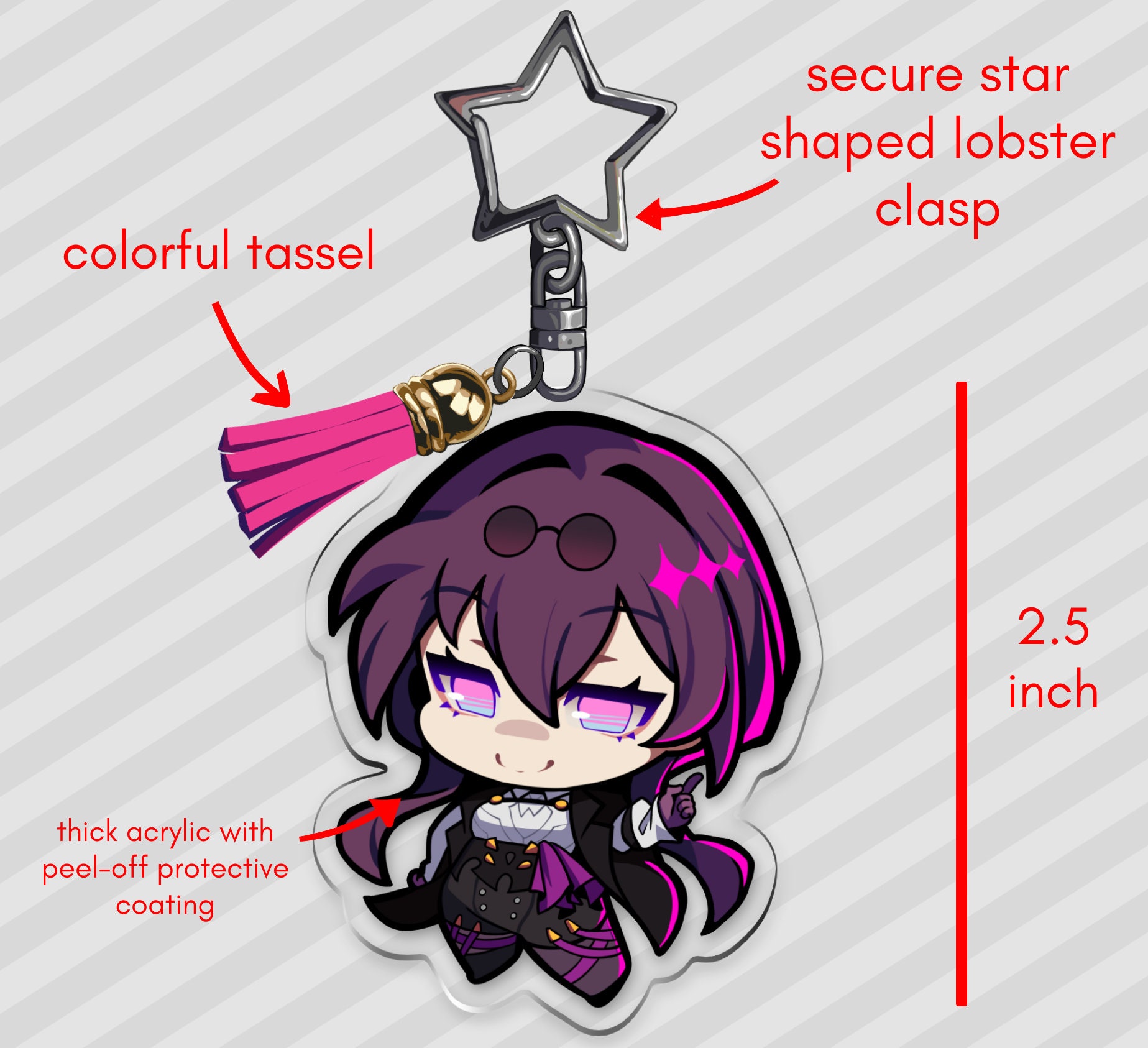 Honkai Star Rail HSR 2.5in Acrylic Keychains: Kafka March - Etsy Hong Kong
