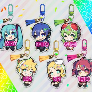 VOCALOID Fanmade 2.5in Keychains: Miku Hatsune, KAITO Rin & Len ...