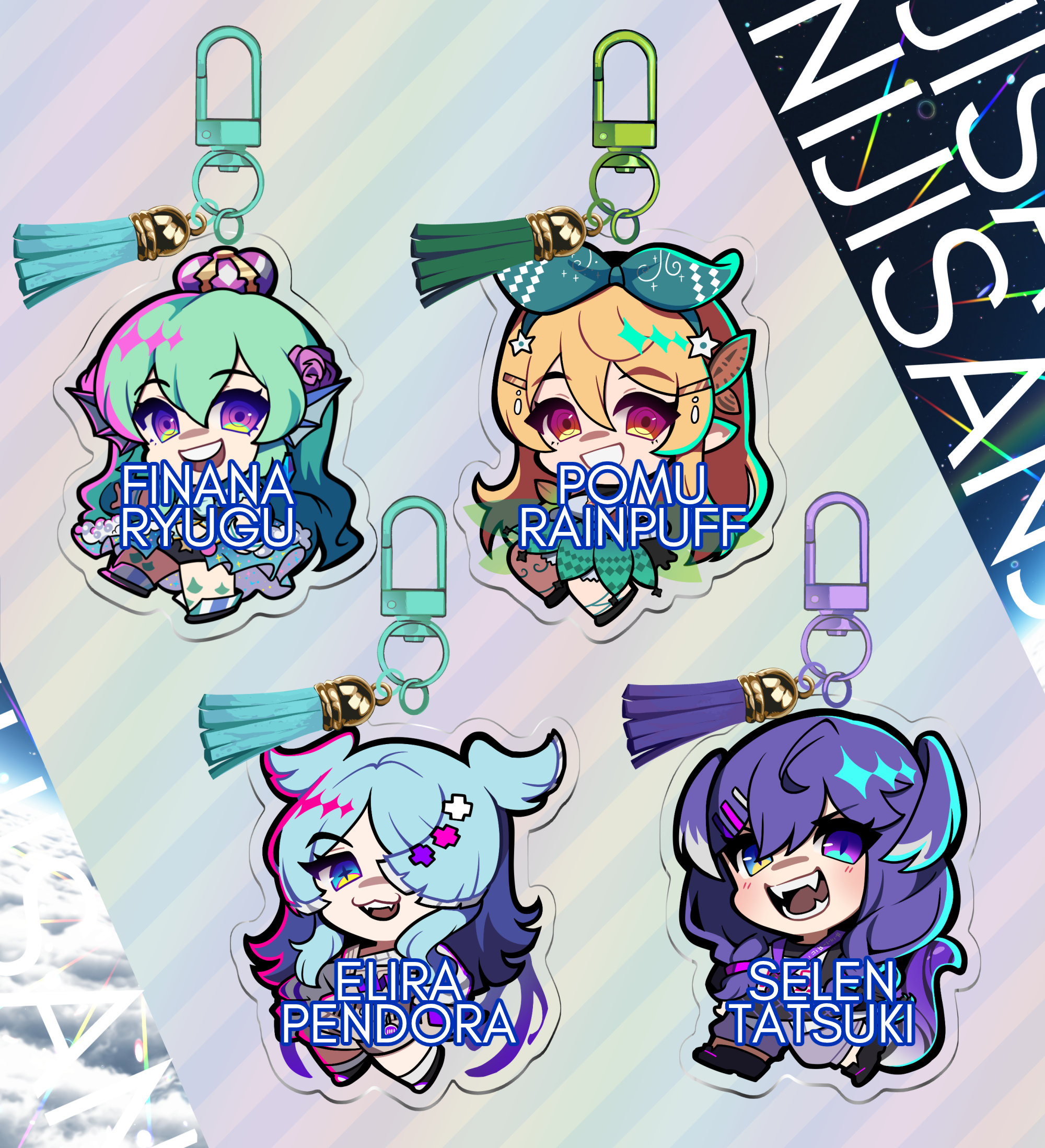 Nijisanji Lazulight + Selen Tatsuki 2.5 Inch Keychains - Elira Pendora ...