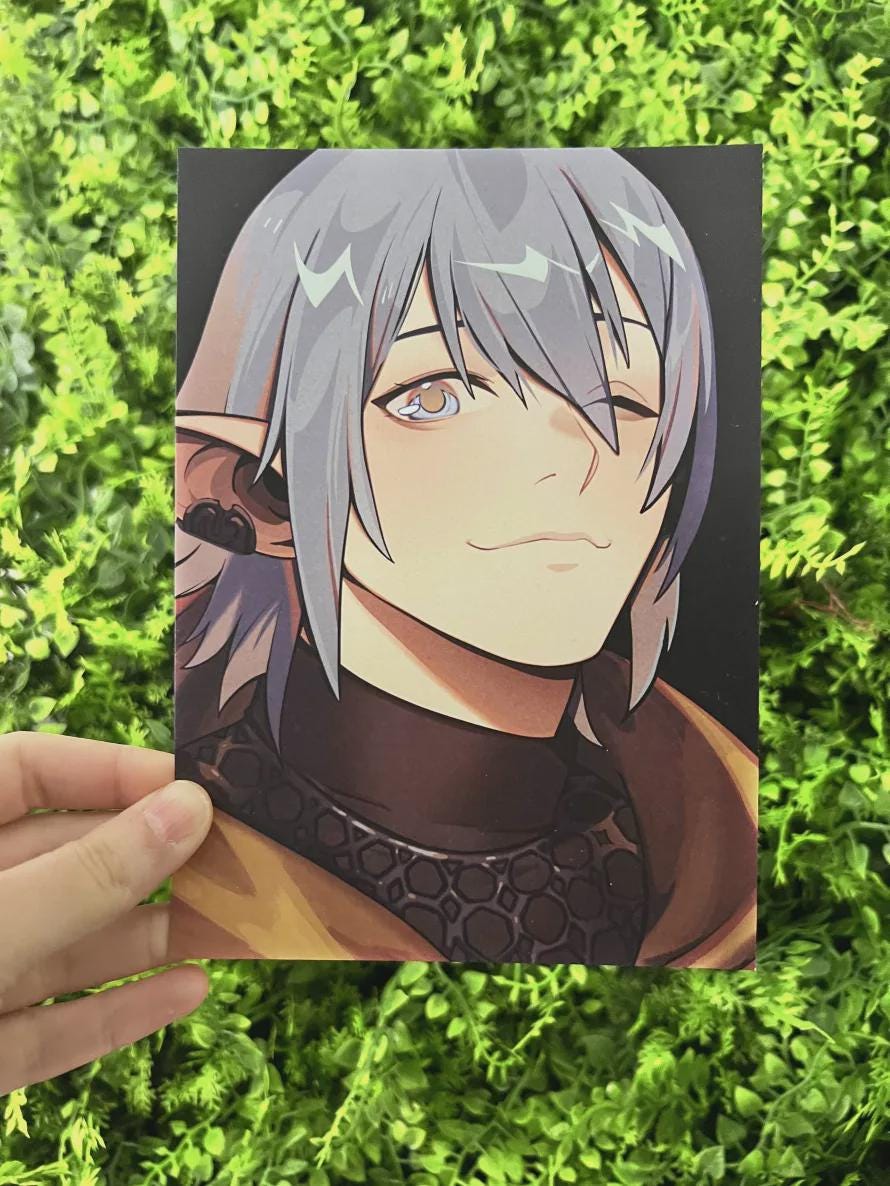 Final Fantasy 14 FFXIV Haurchefant Greystone Fanart Mini Print 5 X 7in ...