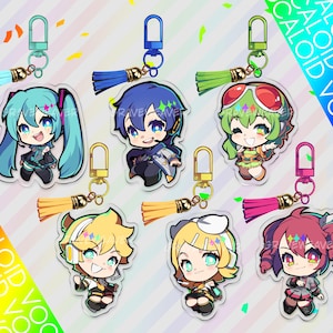 VOCALOID Fanmade 2.5in Keychains: Miku Hatsune, KAITO Rin & Len ...
