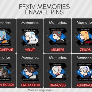 FFXIV Final Fantasy 14 Quote Character Enamel Pins 2in Large - Crystal ...