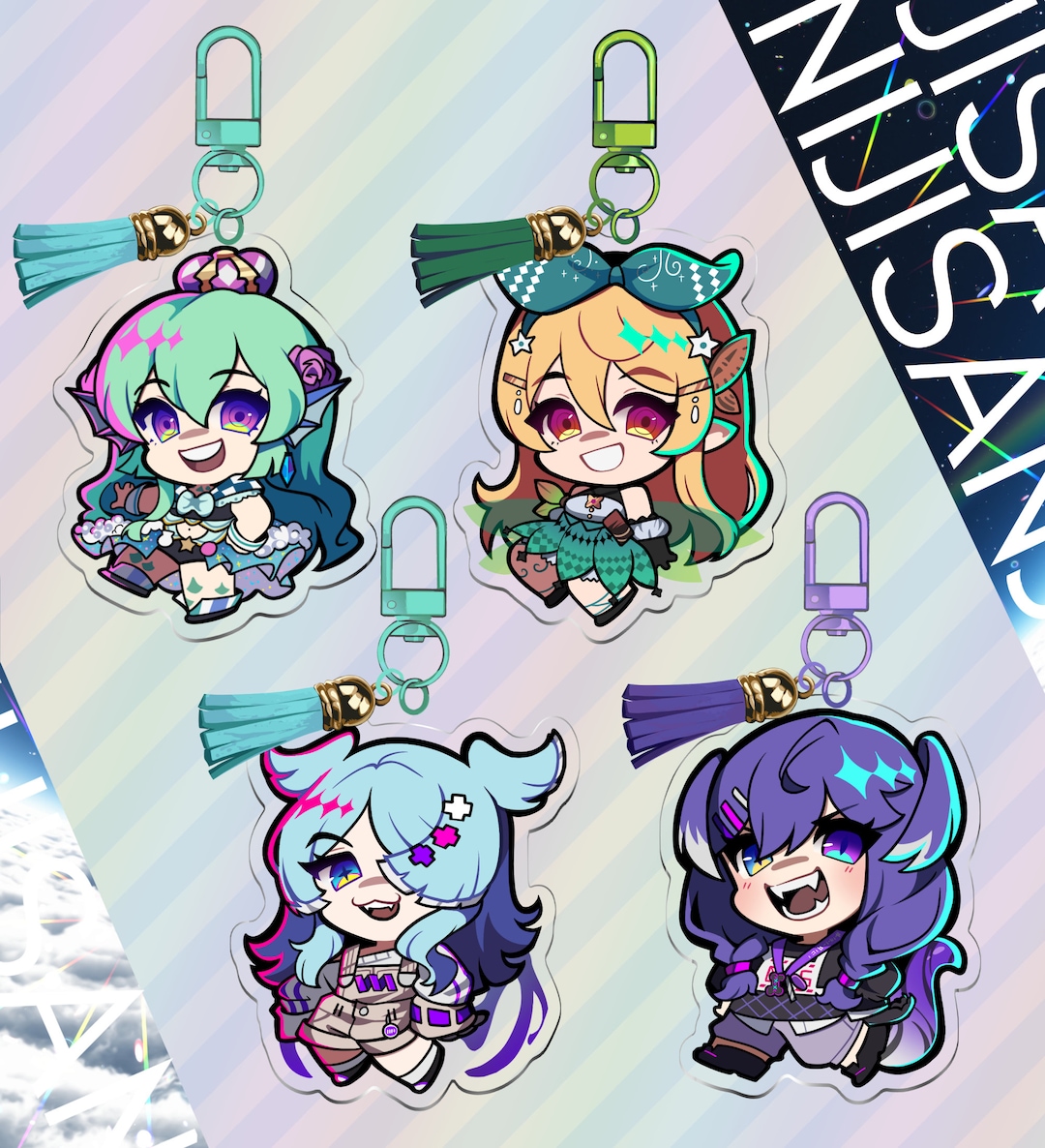 Nijisanji Lazulight + Selen Tatsuki 2.5 Inch Keychains - Elira Pendora, Finana Ryuga, Pomu ...