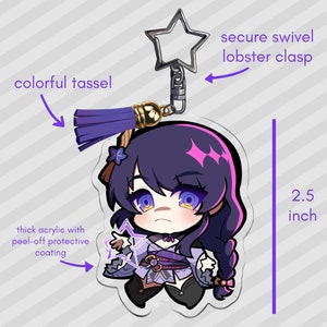 Genshin Impact 2.5in Keychains: Aether, Childe, Diluc, Hu Tao, Kazuha ...