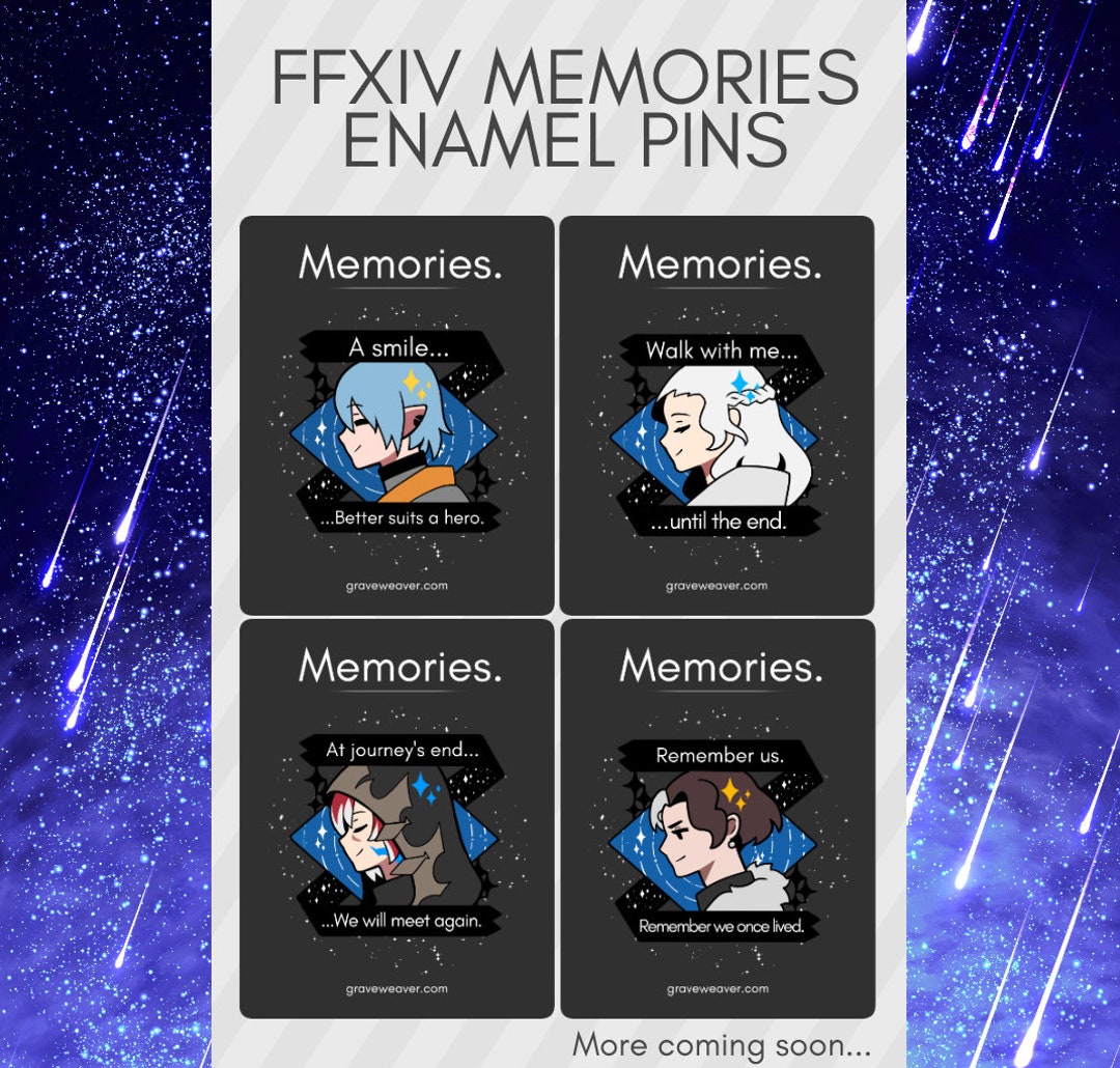 FFXIV Final Fantasy 14 Quote Character Enamel Pins 2in Large Crystal ...