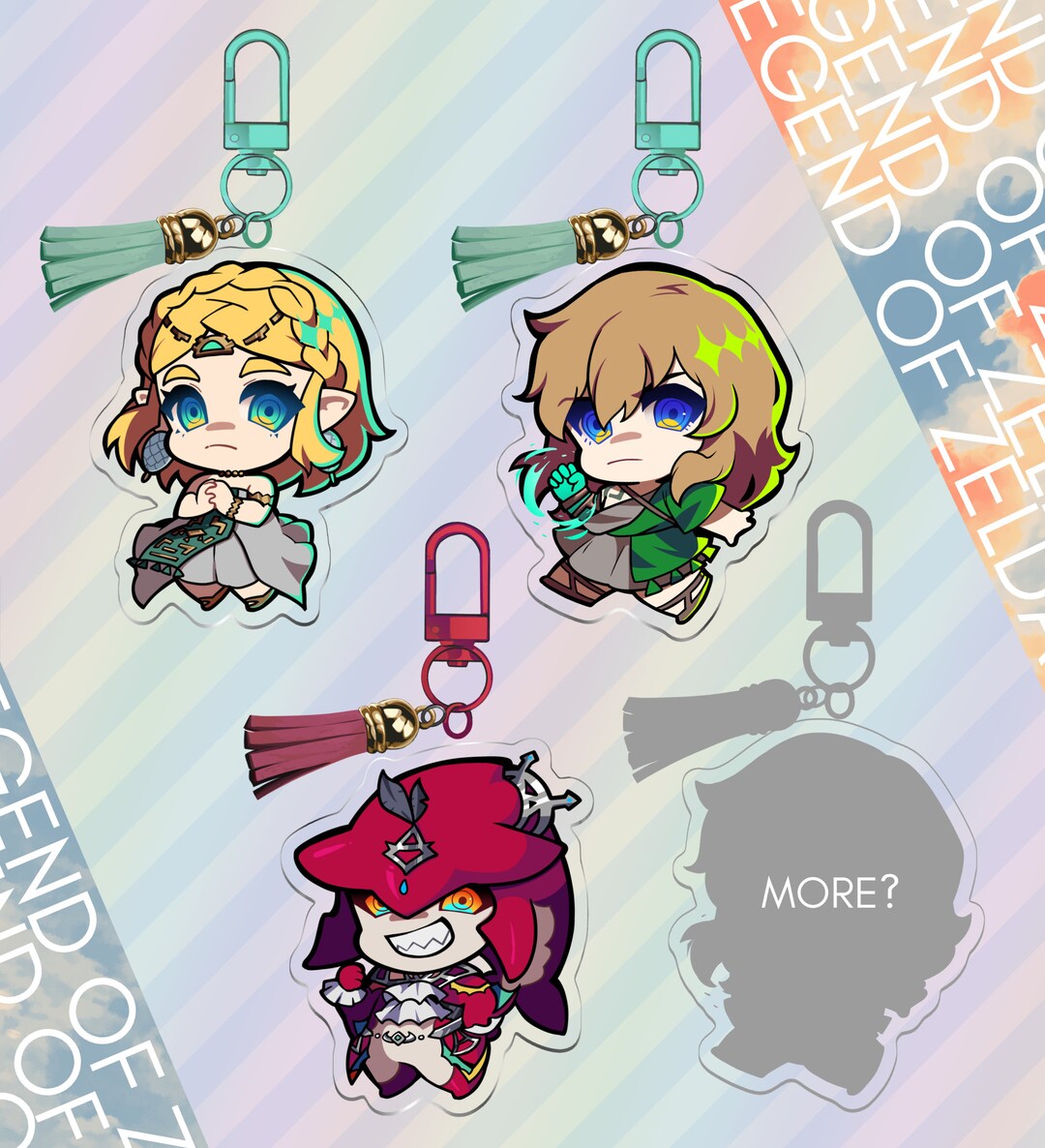 Legend of Zelda Tears of the Kingdom Fanart Keychains 2.5in: Zelda ...
